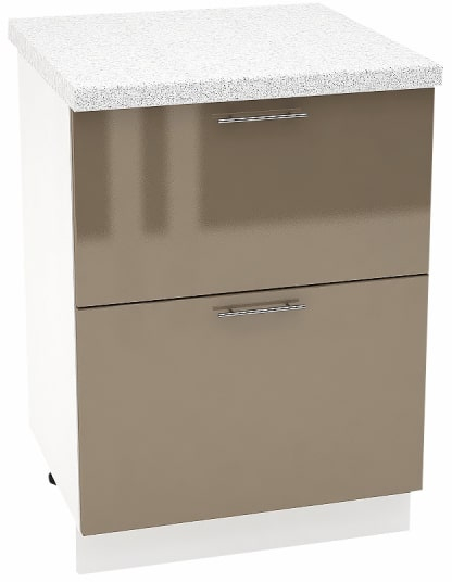 Шкаф нижний 2 ящика Кухня Валерия ШН2Я 600 глянец купить в Симферополе